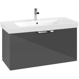 Villeroy & Boch Villeroy & Boch Set LineUp 1000mm mit Spiegelschrank Glossy Grey S00807FPR1