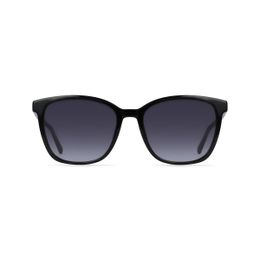 Tommy Hilfiger TH 1723/S | Damen-Sonnenbrille | Fassung: Vollrand, Quadratisch, Acetat, Schwarz Gl&auml;nzend | Glasfarbe: Grau Verlaufend