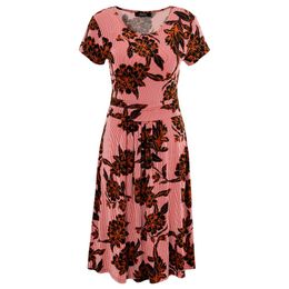 Aniston SELECTED Kleid Damen Gr&ouml;&szlig;e 46 braun / rot / schwarz / wei&szlig; Winterkleid