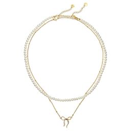 Lascana Kette Damen Gr&ouml;&szlig;e One Size gold / wei&szlig;