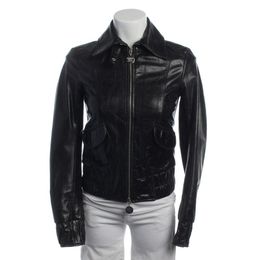 Patrizia Pepe Lederjacke / Ledermantel Damen Größe XS Second Hand schwarz