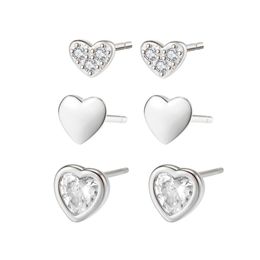 Hey Happiness Earrings 'Heart Trio' female Silver size One Size