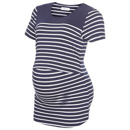 Neun Monate Umstand Shirt Damen Größe L/XL dunkelblau / weiß