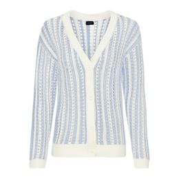 Laura Scott Strickjacke Damen Gr&ouml;&szlig;e S/M hellblau / wei&szlig;