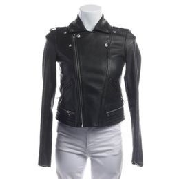 Maje Lederjacke / Ledermantel Damen Größe XS Second Hand schwarz