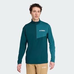 adidas terrex Funktionsshirt 'Multi Climacool 1/2 Zip Long Sleeve' Herren Gr&ouml;&szlig;e XS jade / dunkelgr&uuml;n / offwhite
