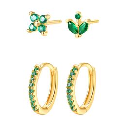 Hey Happiness Earrings 'Green Stack' female Gold size One Size