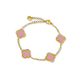Pure Schmuck Bracelet 'Clover Rosa' female Gold size 13 cm