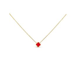Pure Schmuck Necklace 'Clover Red' female Gold size Onesize