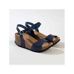 BACKSUN Leder-Keilsandaletten "Hong Kong" in Dunkelblau - 60% | Gr&ouml;&szlig;e 39 | Damen-sandalen