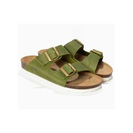 Sunbay Leder-Pantoletten "Trefle" in Gr&uuml;n - 63% | Gr&ouml;&szlig;e 37 | Damen-pantoletten