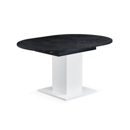 B&D Home Ausziehtisch WIM in Marmor - Weiß - (B)100-140 x (H)74 x (T)100 cm | Gr.: onesize