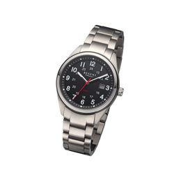 Regent Uhren Analog-Solaruhr Regent Metallarmband grau groß (ca. 40mm) | Gr.: onesize