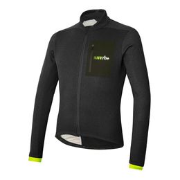 RH+ Radtrikot All Road Sweater in black-acid lime | Gr.: XL