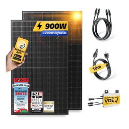 Balkonkraftwerk 900W/800W Solaranlage Steckerfertig WIFI Komplettset Photovoltaik Anlage 800W, Kabell&auml;nge: 10m