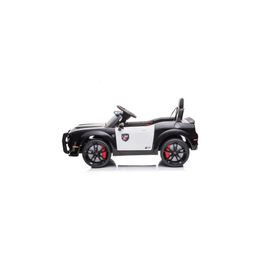 ES-Toys Kinder Elektroauto Dodge Polizei Sirene Fernbedienung Polizeilichter MP3 schwarz