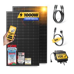 Balkonkraftwerk 1000W/800W Solaranlage Steckerfertig WIFI Komplettset Photovoltaik Anlage 800W, Kabell&auml;nge: 5m