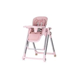 Chipolino Kinderhochstuhl 2 in 1 Super Chef Babyschaukel, Fu&szlig;st&uuml;tze, klappbar rosa