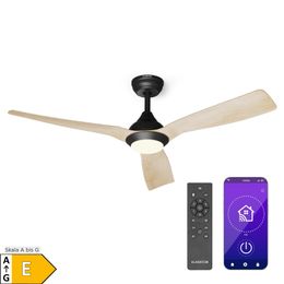 Klarstein Fiji Flow 2-in-1-Deckenventilator 132 cm LED Fernbedienung App-Steuerung 2 Laufrichtungen dimmbar