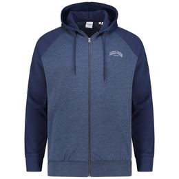 Jack & Jones Große Größen Jack&Jones Sweatjacke mit Print Farbe blau Größe: 3XL