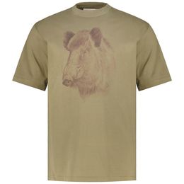 Große Größen Hubertus T-Shirt mit Motiv-Print Farbe laubgrün Größe: 4XL