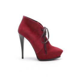 Lanvin Stiefeletten Damen Größe 39 Second Hand dunkelrot