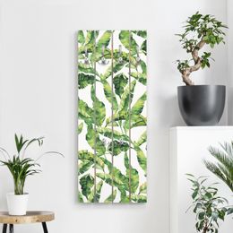 Bilderwelten Wandgarderobe Bananenblatt Aquarell Muster