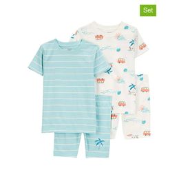 Carter's carter's 2er-Set: Pyjamas in Weiß/ Hellblau - 19% | Größe 104 | Kinder-waesche