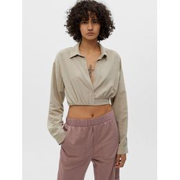 Pull&Bear Pull&Bear Bluse Damen Gr&ouml;&szlig;e S hellbraun