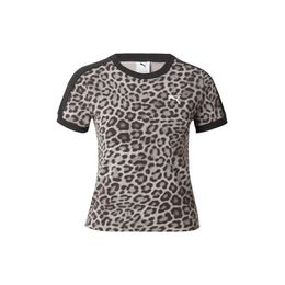 Puma T-Shirt 'T7 Leo Luxe' Damen Gr&ouml;&szlig;e XL grau / schwarz