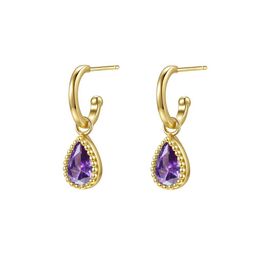 Hey Happiness Earrings 'February Birthstone' female Gold size One Size