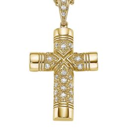 Firetti Halsschmuck: Anh&auml;nger ohne Kette 'Kreuz' mit Zirkonia Damen Gr&ouml;&szlig;e One Size gold / wei&szlig;