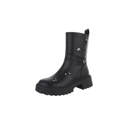 Ital-Design Boots Damen Gr&ouml;&szlig;e 41 schwarz / silber Winterschuhe