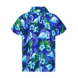 King Kameha Shirt 'Flamingo Flowers' male Blue size L