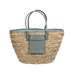 Loevenich Beach Bag female Blue, Brown size One Size