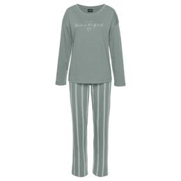 Vivance Pyjama Damen Gr&ouml;&szlig;e M gr&uuml;n / wei&szlig; Winterkleid