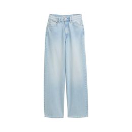 Tom Tailor Denim Damen TTLINOU WIDE High Waist Jeans, blau, Uni, Gr. M/30