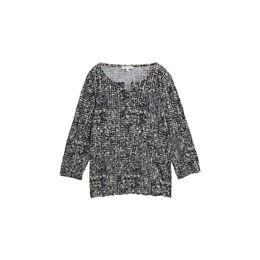 Tom Tailor Damen Crinkle Blusenshirt mit Muster, blau, Gemustert, Gr. XL