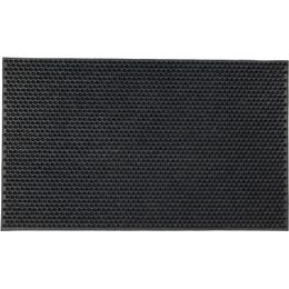 Fu&szlig;matte Astra, B:45cm H:11mm L:75cm, schwarz, Gummi, Flur, Teppiche, "Scrub Mat", Schmutzfangmatte, T&uuml;rmatte, wasserabweisend, In und Outdoor