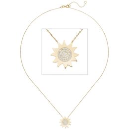 Jobo Damen Kette mit Anhänger "Sonne", Gelbgold 333, L: 45, gold, Gelbgold 333, Halsketten, 333 Gold mit 37 Zirkonia 45 cm