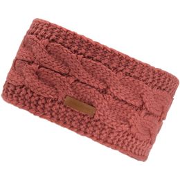 Chillouts Damen Stirnband "Yoko Headband", lila, Zopfmuster, unifarben, Grobstrick, Materialmix, Mützen, mit geflochtenem Muster