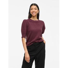 Vila Damen Strickpullover "VIRIL 2/4 SLEEVE O-NECK KNIT TOP - NOOS"fig detail:schwarz melange, Gr. S, meliert, Strick, Obermaterial: 50% Viskose, 28%