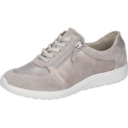 Waldläufer WALDLÄUFER Damen Schnürschuh "M-IRA-Soft", Gr. 7, grau, Glattleder, Textil, Veloursleder, metallic, Schuhe, Freizeitschuh, Halbschuh, Schnürschuh,