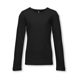 KIDS Only Mädchen Langarmshirt "KOGNEW Only L/S TEE JRS NOOS", schwarz, Gr. 110, unifarben, Single Jersey, Obermaterial: 100% Baumwolle, Shirts, in