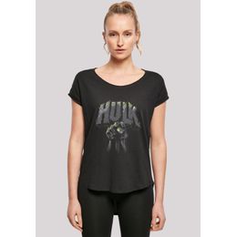 F4NT4STIC Damen T-Shirt "Long Cut T-Shirt 'Marvel Hulk Punch Logo'", schwarz, Gr. XL, Obermaterial: 100% Baumwolle, Shirts, Damen,Premium
