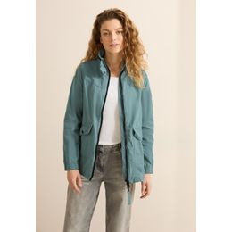 Cecil Damen Kurzjacke, blau, Gr. XXL, unifarben, Stoff, Obermaterial: 58% Polyester, 32% Baumwolle, 10% Nylon; Futter: 100% Polyester, Jacken, mit