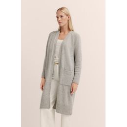 Bugatti Damen Strickjacke, grau, Gr. XL, unifarben, Strick, 80% Wolle, 20% Polyamid, Strickjacken, mit gro&szlig;en aufgesetzten Taschen