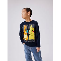 name it Jungen Langarmshirt "NKMAMAS POKEMON LS NREG TOP BOX NOOS SKY", blau, Gr. 158, bedruckt, Jersey, Obermaterial: 100% Baumwolle, Shirts, mit