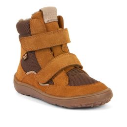froddo M&auml;dchen Barfu&szlig;schuh "BAREFOOT TEX WINTER", Gr. 30, braun, Textil, Veloursleder, Basic, Schuhe, Klettschuh, Winterstiefel mit TEX-Membrane