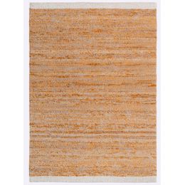 Teppich HEINE HOME, B:60cm H:5mm L:90cm, orange, Baumwolle, Jute, Kunstfaser, Polyacryl, Polyester, Schurwolle, Viskose, Wolle, Wohnzimmer, Teppiche